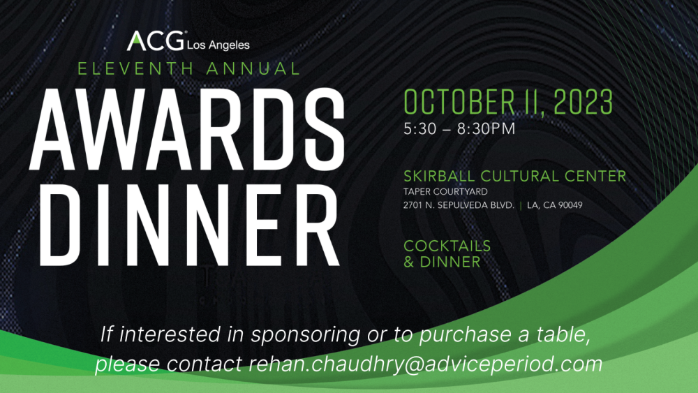 2023 Acg La 11th Annual Awards Dinner Acg Los Angeles